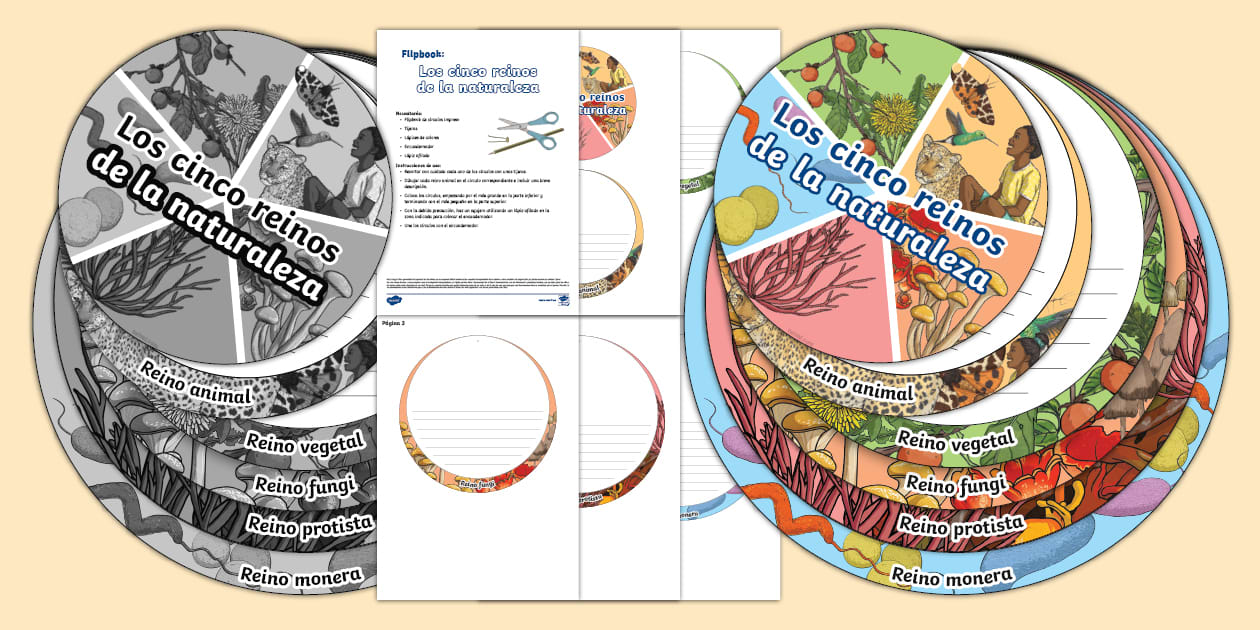 Flipbook: Los cinco reinos de la naturaleza - Twinkl
