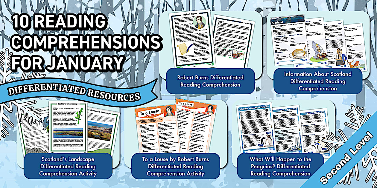 January CfE Second Level Reading Comprehensions Pack