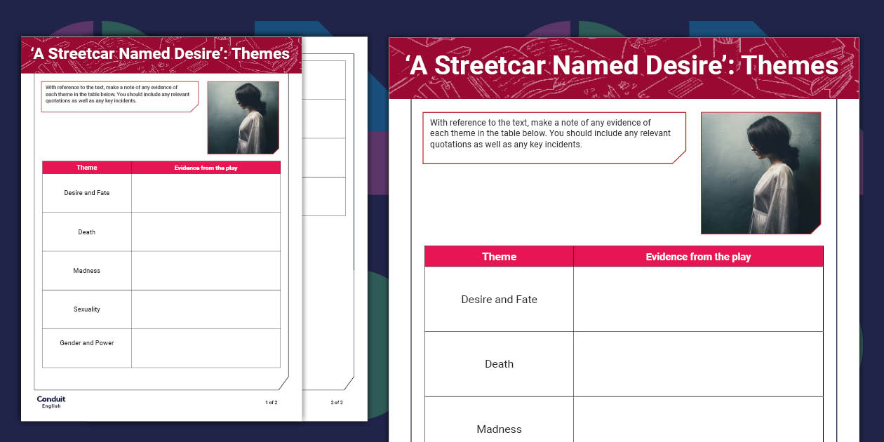 'A Streetcar Named Desire' Retrieval Task: Themes - Twinkl