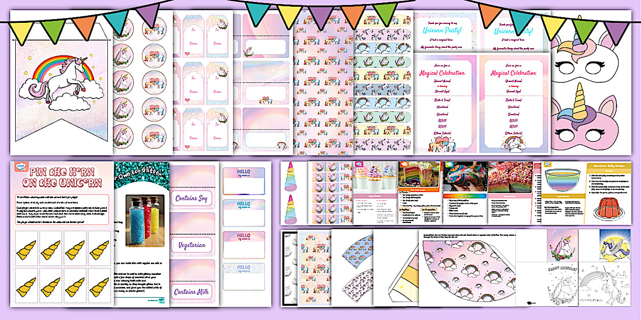 Unicorn Party Printables Pack | Twinkl Party (teacher made)