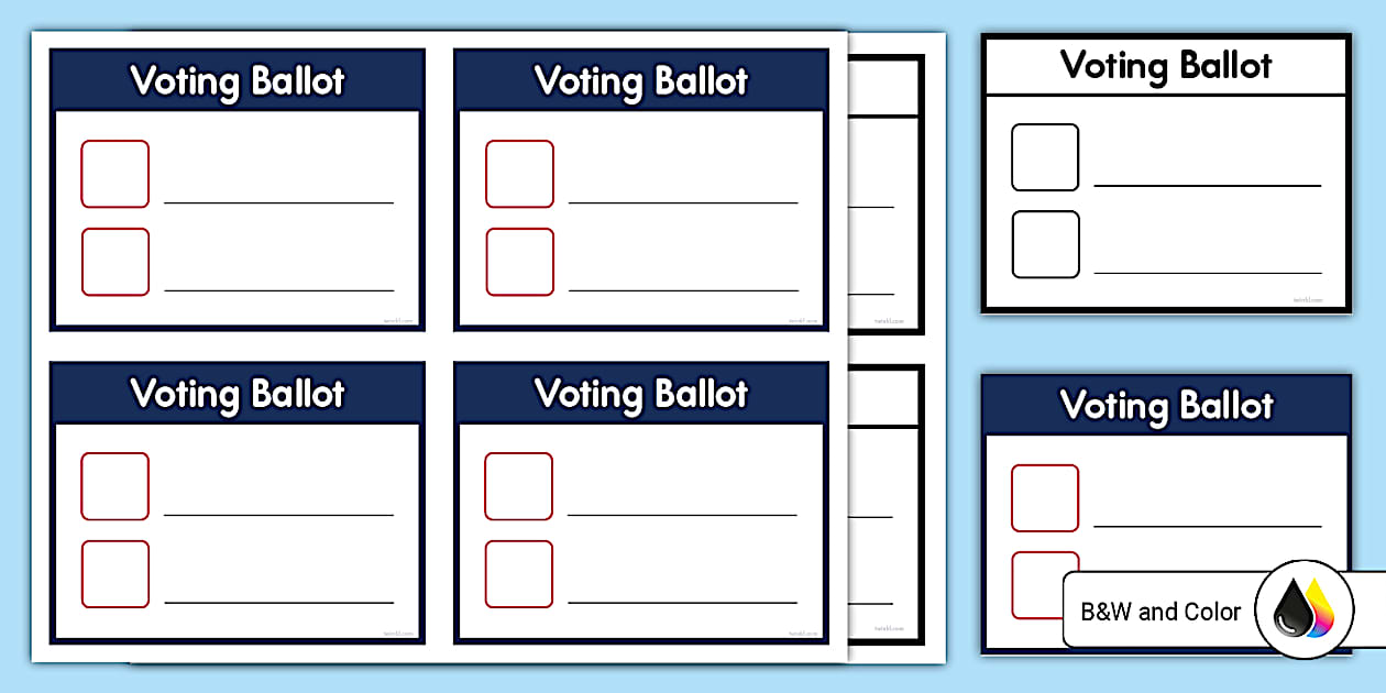 Blank Voting Ballot Template PDF | Twinkl USA (teacher made)