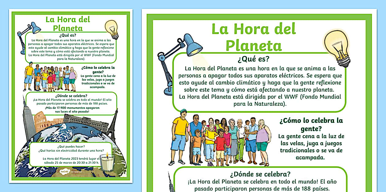 Póster: La Hora del Planeta (professor feito) - Twinkl