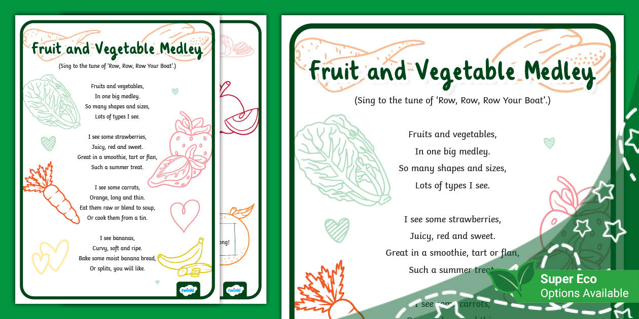 Fruit and Vegetable Song Medley | Kindergarten Nursery Rhymes