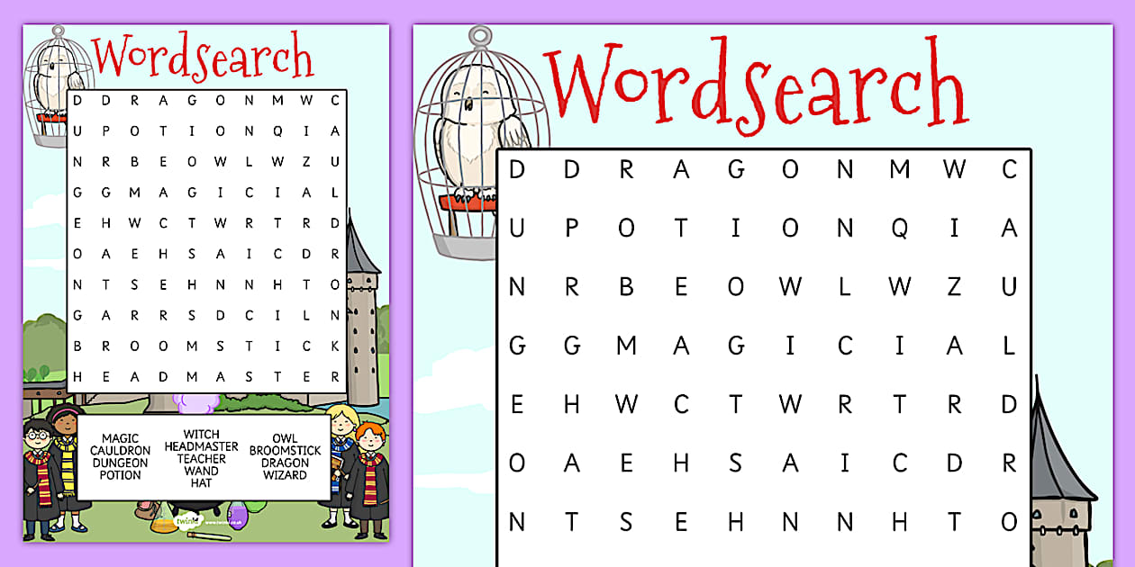 Wizard School Wordsearch - ESL Wizard and Magic Vocabulary