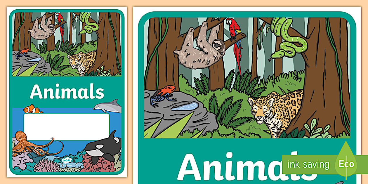 Editable Animals Themed Book Cover