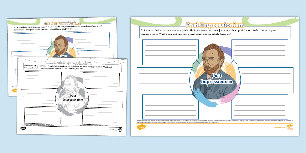 Post Impressionism Mind Map - Twinkl Art