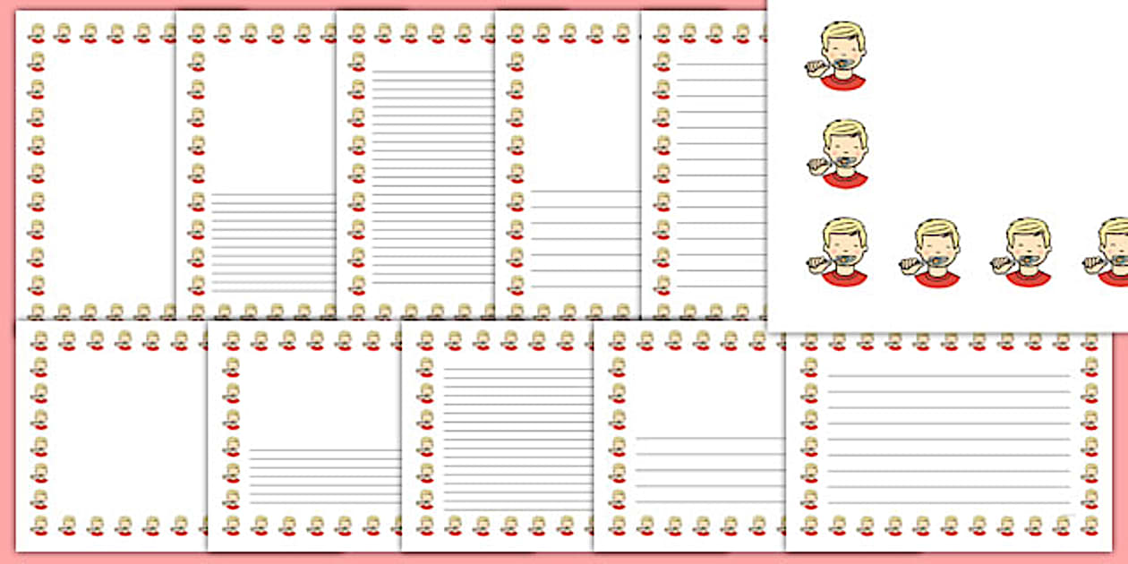 Editable Brushing Teeth Page Borders (teacher made) - Twinkl