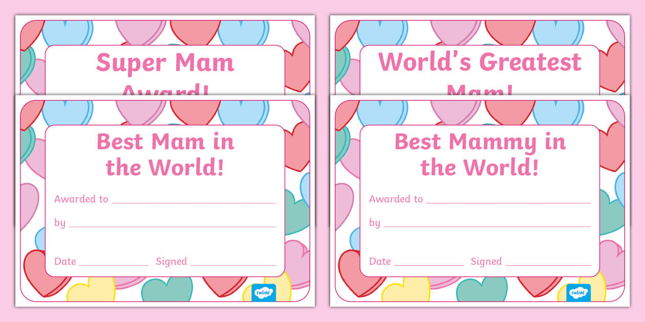 Mother's Day Certificate (Irish) (teacher made) - Twinkl