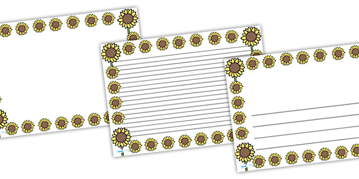 Editable Sunflower Full Page Borders (Landscape) - Twinkl