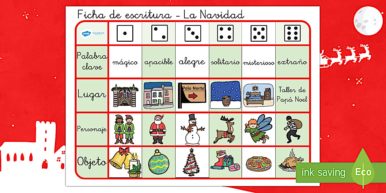 Ficha de escritura creativa: La Navidad - Twinkl