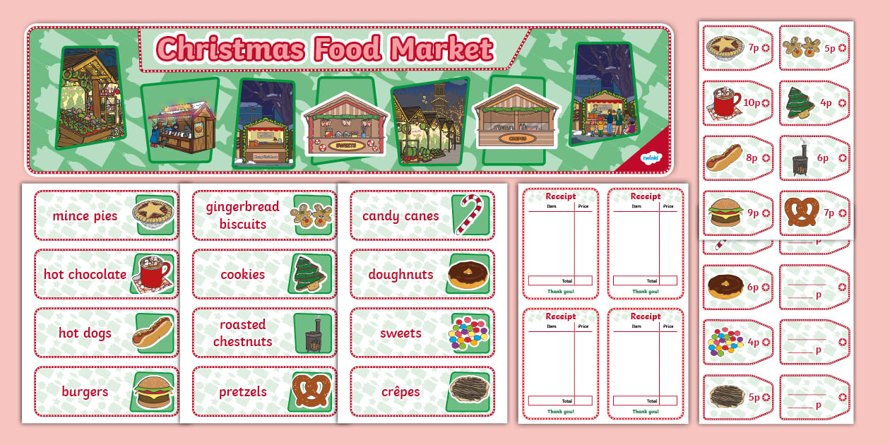 Christmas Market Food Stall Role-Play Pack - Twinkl