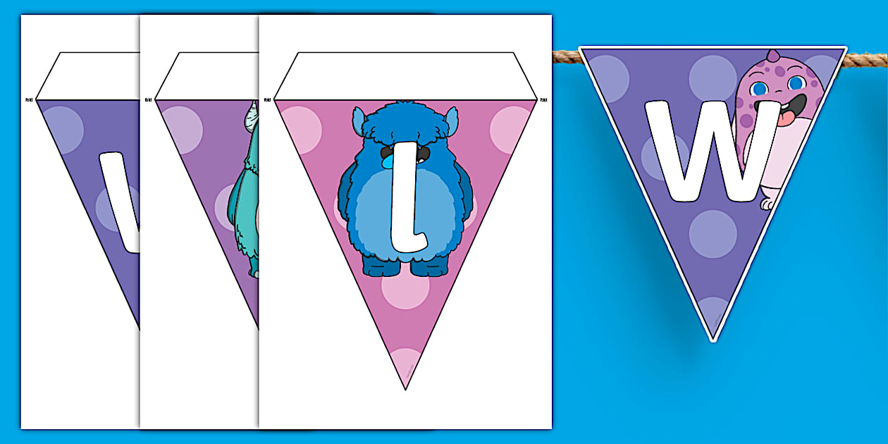 👉 Welcome to Reception Bunting Monster Themed - Twinkl