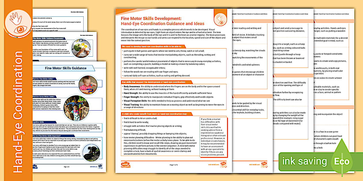 Fine Motor Skills Hand-Eye Coordination Guidance Pack