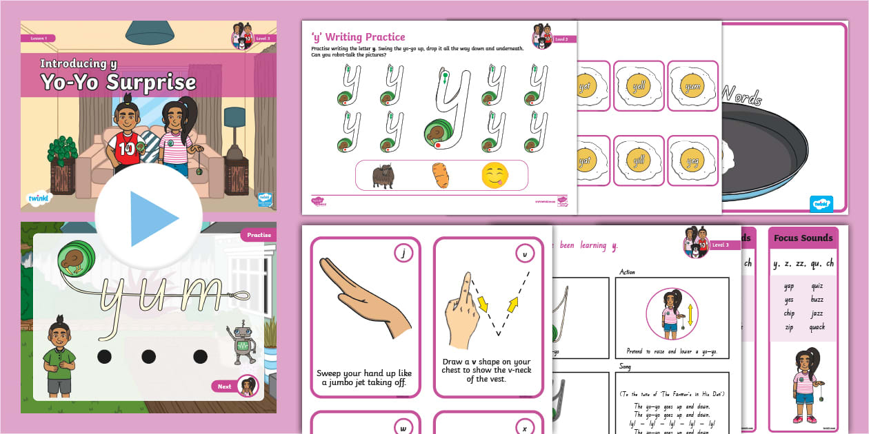 Twinkl Phonics 'y' Lesson Pack - Level 3 Week 2 Lesson 1 Pack