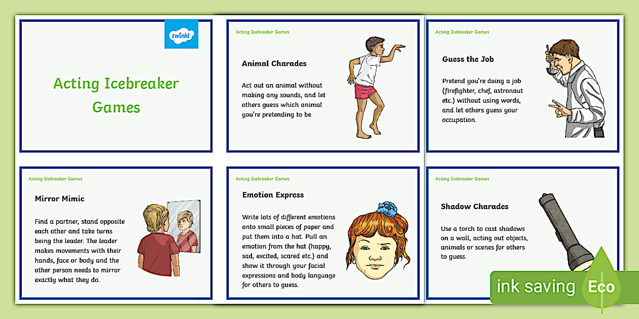 Acting Icebreaker Game Cards (Teacher-Made) - Twinkl
