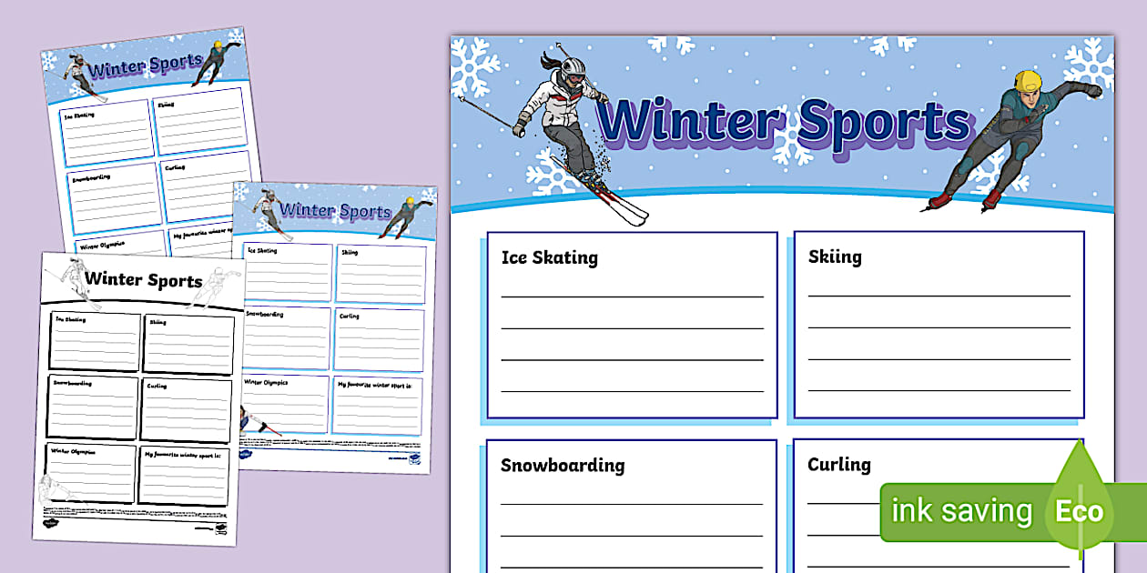 Winter Sports Fact File Template (teacher made) - Twinkl