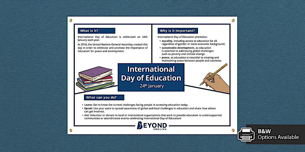 International Day of Education Information Poster - Twinkl