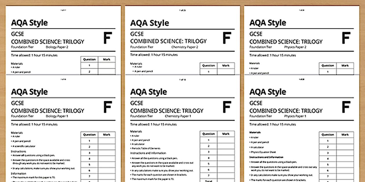 AQA GCSE Combined Science Foundation Papers | Beyond