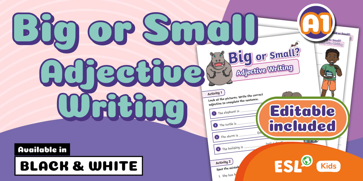 ESL Adjectives Activity Sheet {Kids, A1}