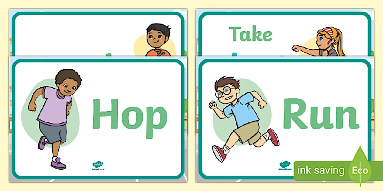 Gross Motor Movement Signs (teacher made) - Twinkl