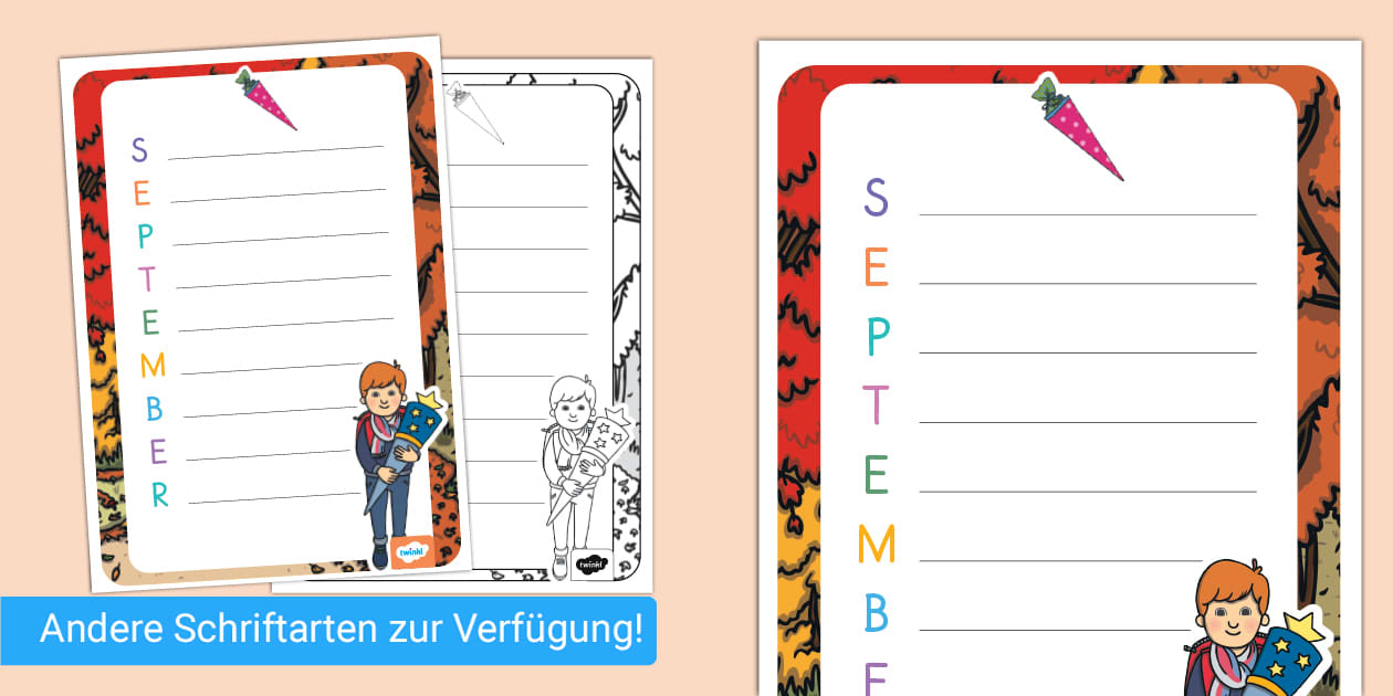 September - Akrostichon-Gedicht - Twinkl