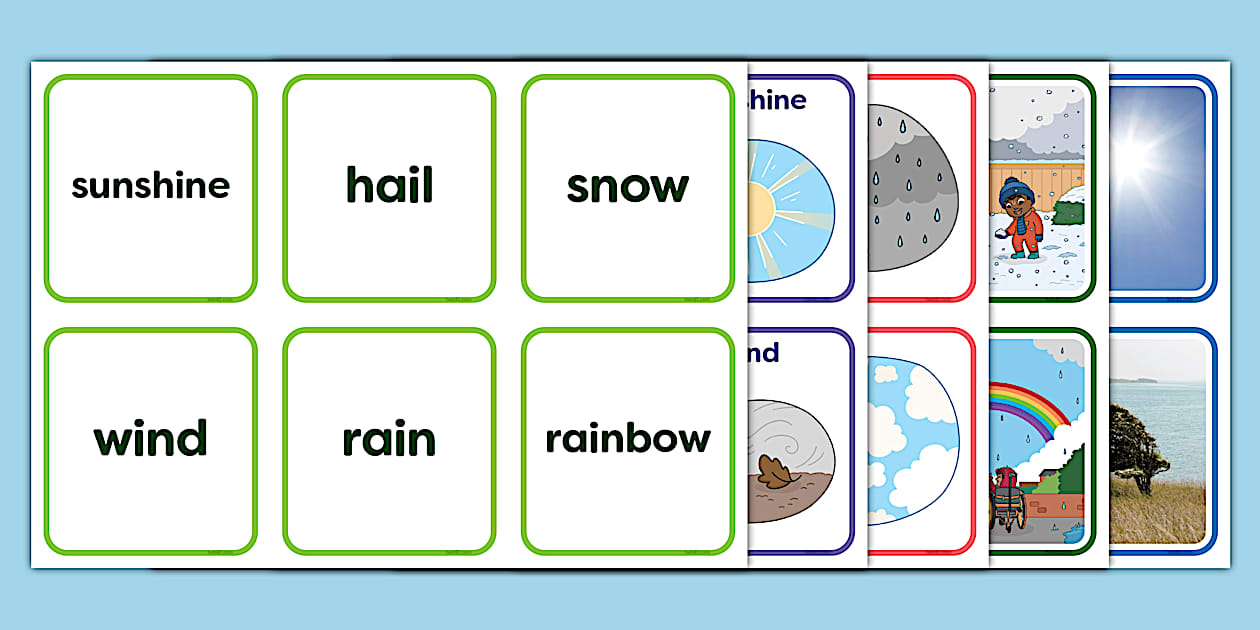 Weather Word and Picture Matching Cards (teacher made)
