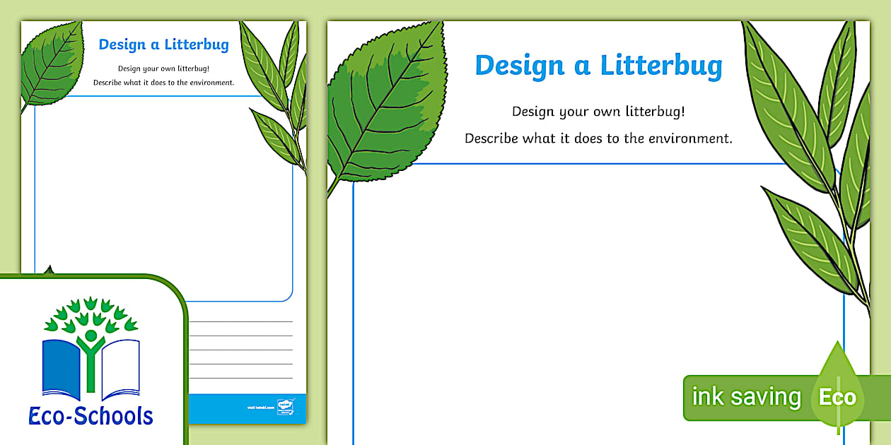 FREE! - Eco-Schools Design a Litterbug Activity Sheet