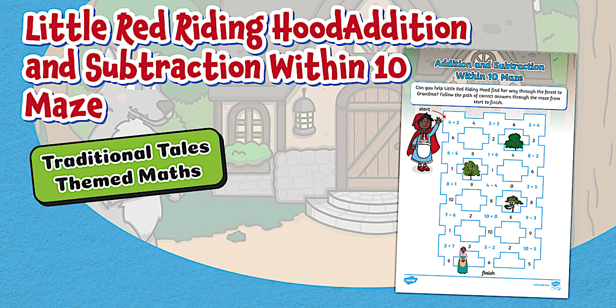 Little Red Riding Hood Addition and Subtraction Within 10 Maze