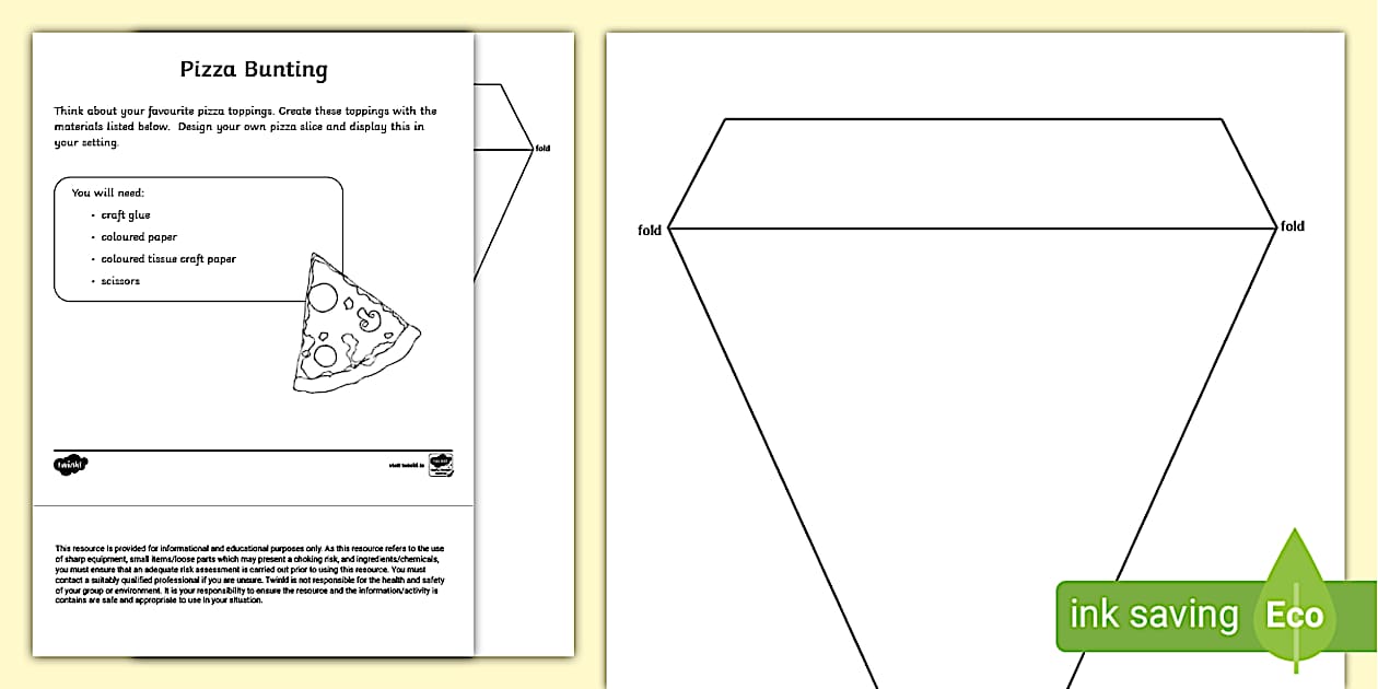 Pizza Bunting Craft Activity (teacher made) - Twinkl