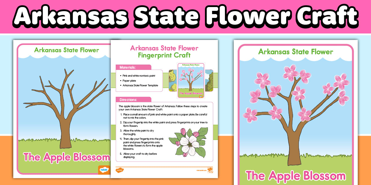 Arkansas State Flower Fingerprint Craft