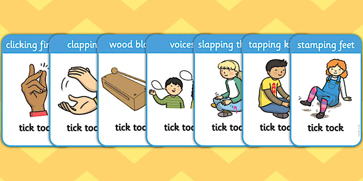 Black and White Tick Tock Picture Cards (teacher made)