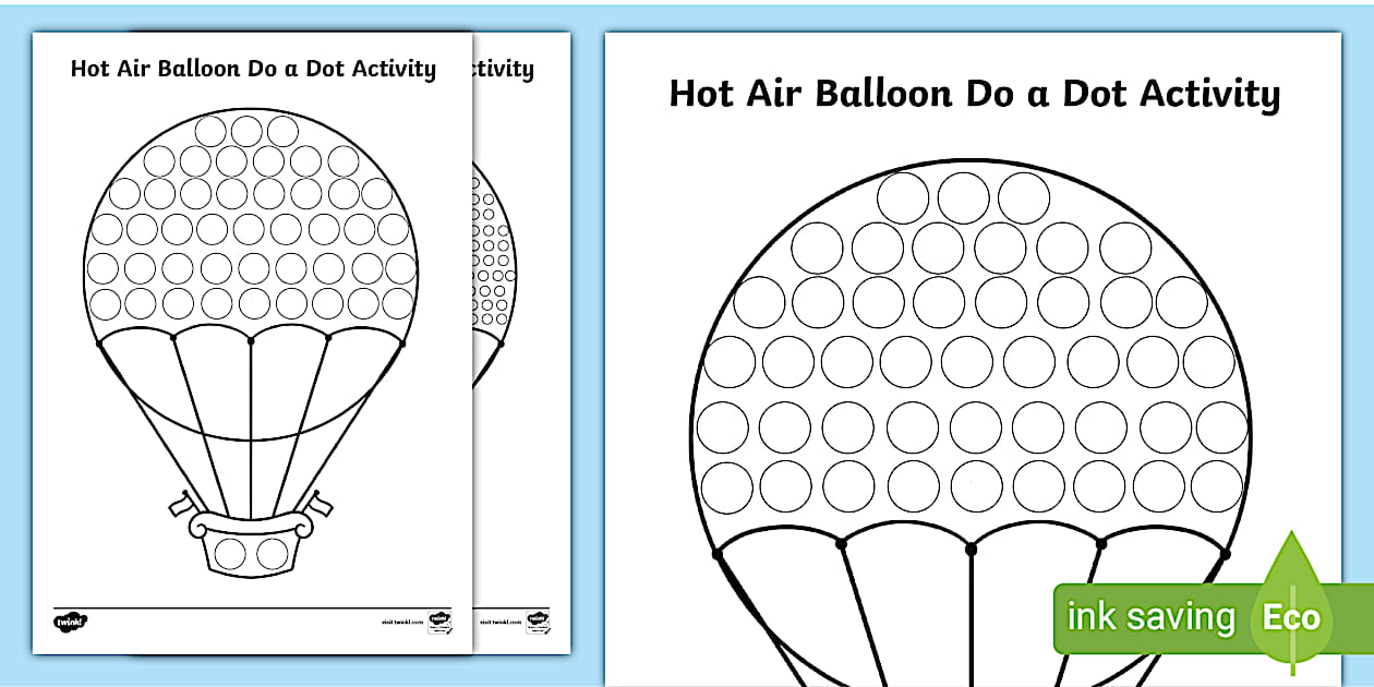 Hot Air Balloon Do a Dot Activity (teacher made) - Twinkl