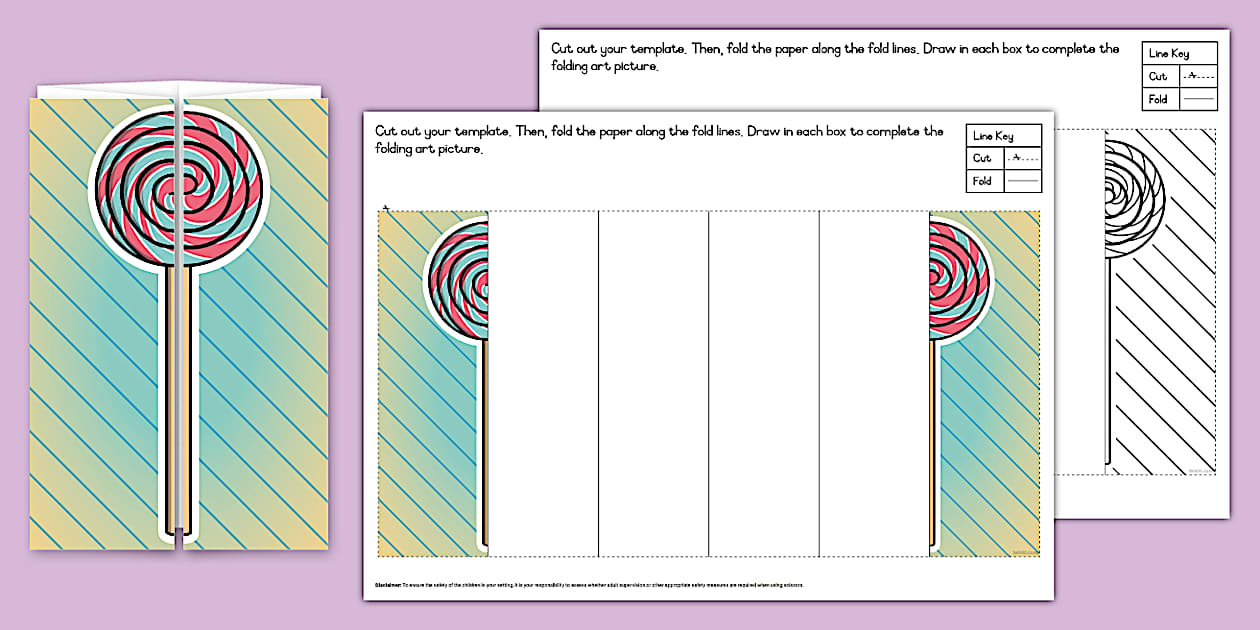 Lollipop Folding Art (teacher made) - Twinkl