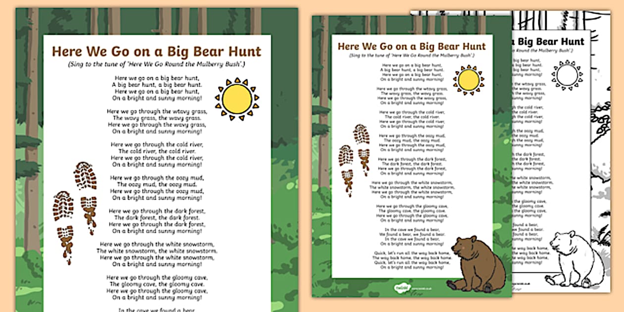 Here We Go on a Bear Hunt Song (teacher made) - Twinkl