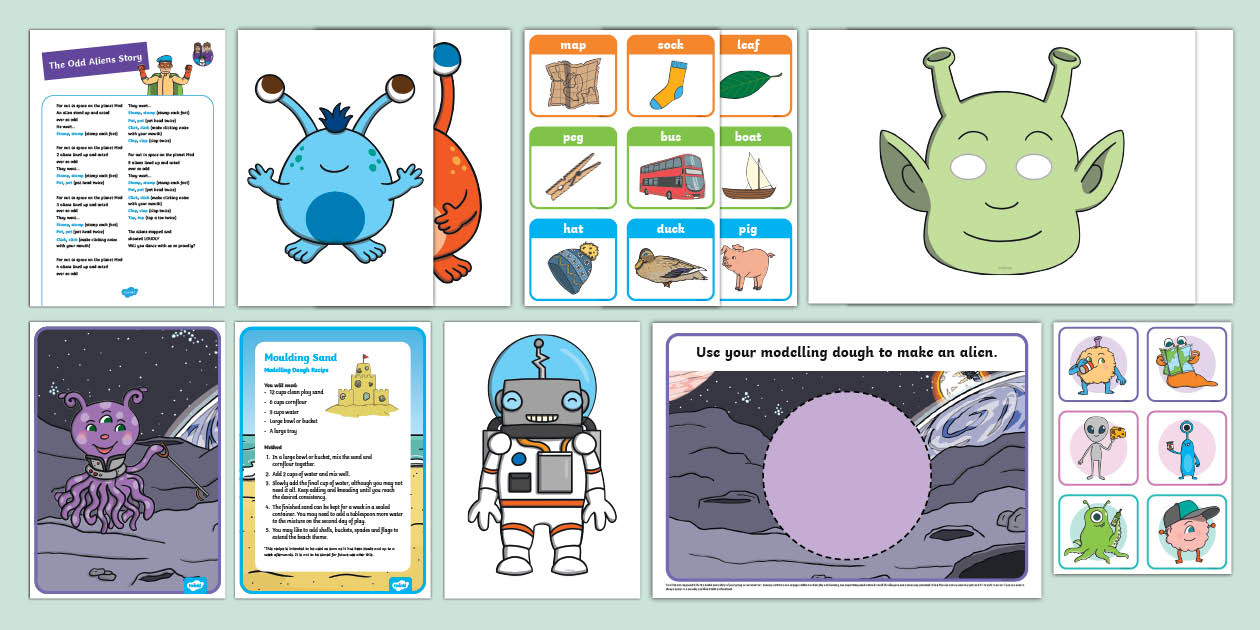 Phonics Level 1 Week 34 Aliens Weekly Lesson Pack - Twinkl