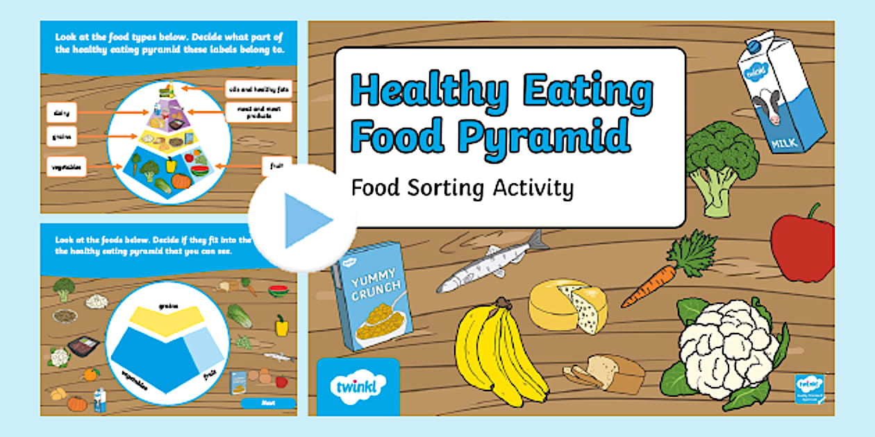 Healthy Eating Food Pyramid Interactive PowerPoint - Twinkl