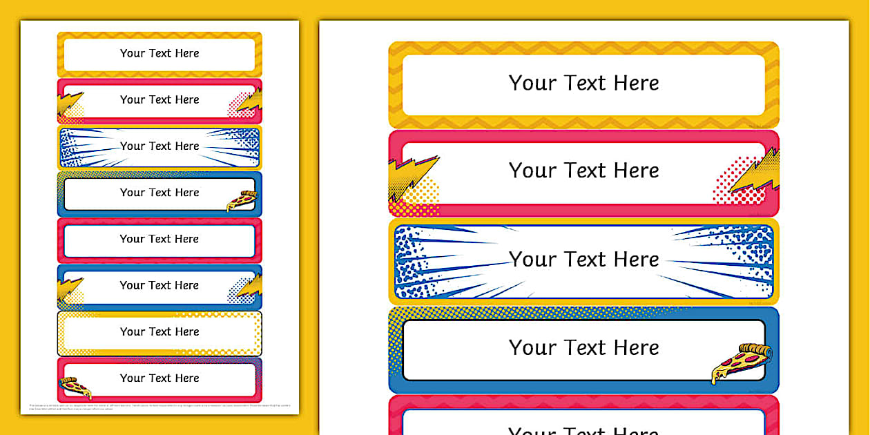 POP ART!-Themed Editable Tray Labels (teacher made) - Twinkl