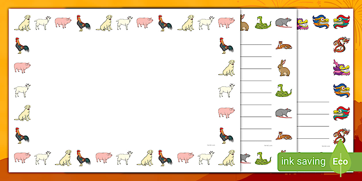 Editable Chinese New Year Page Borders (Landscape) - Twinkl