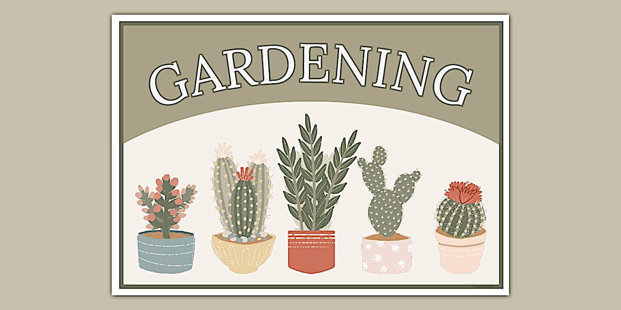 Succulents-Themed Gardening Poster Display