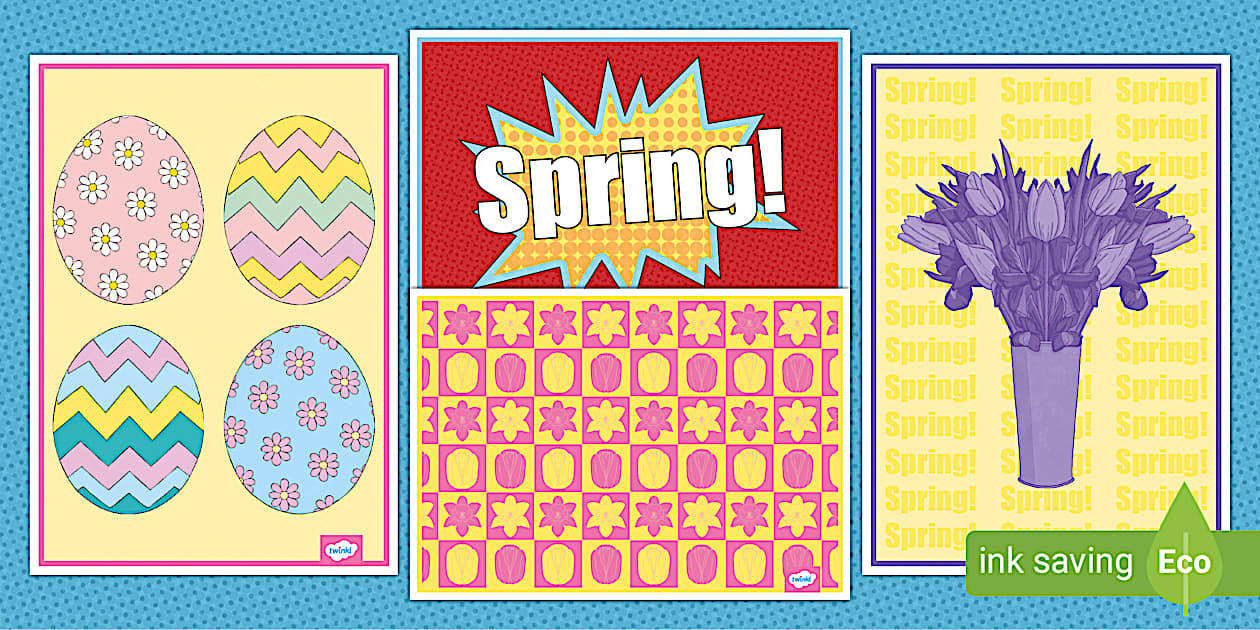 Colourful Spring Pop Art Display Posters | Twinkl | KS1