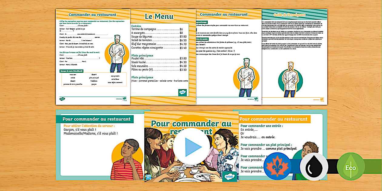 Café Role Play Authentic Speaking Activity French - Twinkl