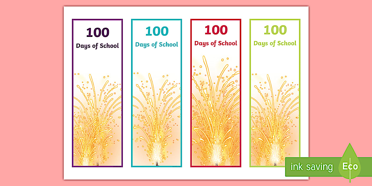 100 Days of School | Editable Bookmarks | Year 3-6 - Twinkl