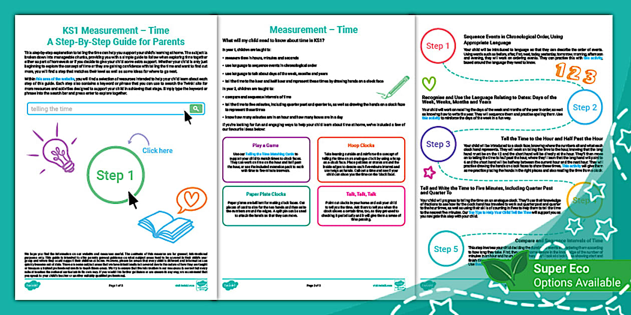 KS1 Measurement - Time: A Step-By-Step Guide for Parents