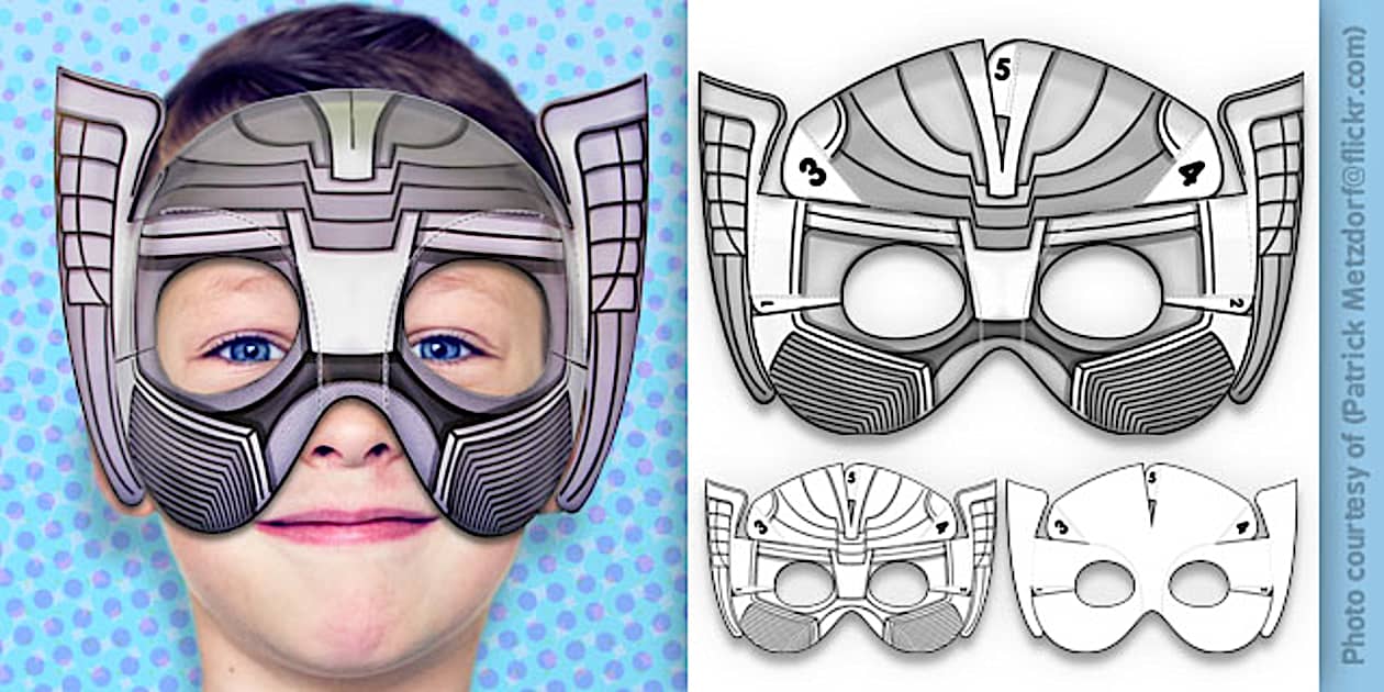 3D Mythical Superhero Mask Printable (teacher made) - Twinkl
