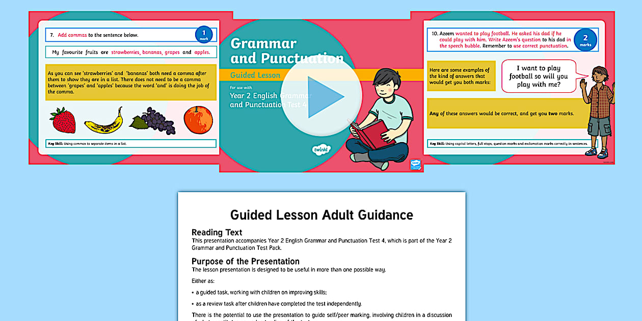 Year 2 Grammar Test PowerPoint | SPaG Quizzes (teacher made)