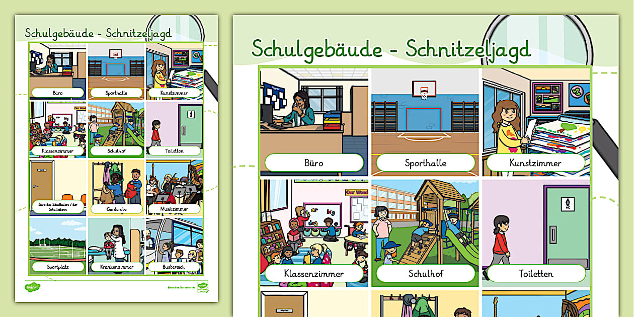Schulgebäude - -Schnitzeljagd (teacher made) - Twinkl