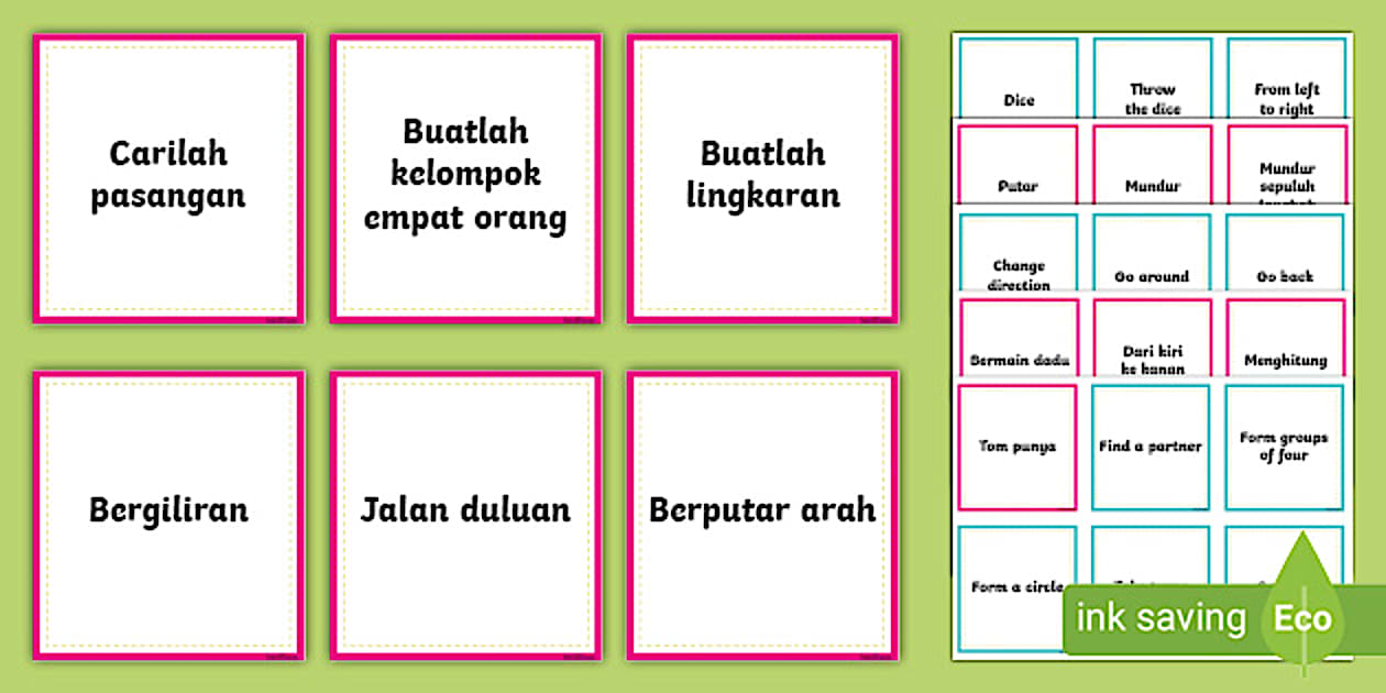 Instructions: Playing Games Matching Cards Indonesian
