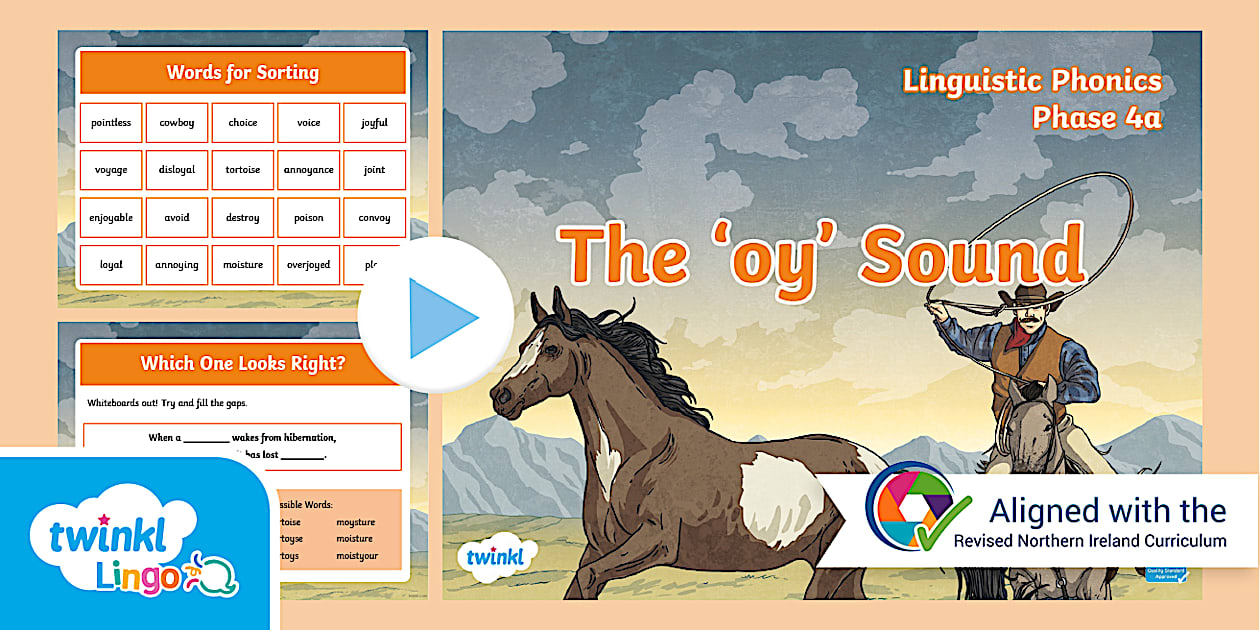 Northern Ireland Linguistic Phonics Stage 5 and 6 Phase 4a 'oy' Sound