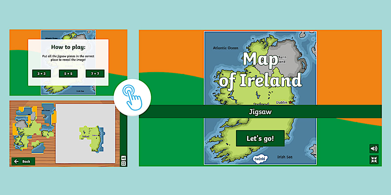 Map of Ireland Interactive Jigsaw (teacher made) - Twinkl