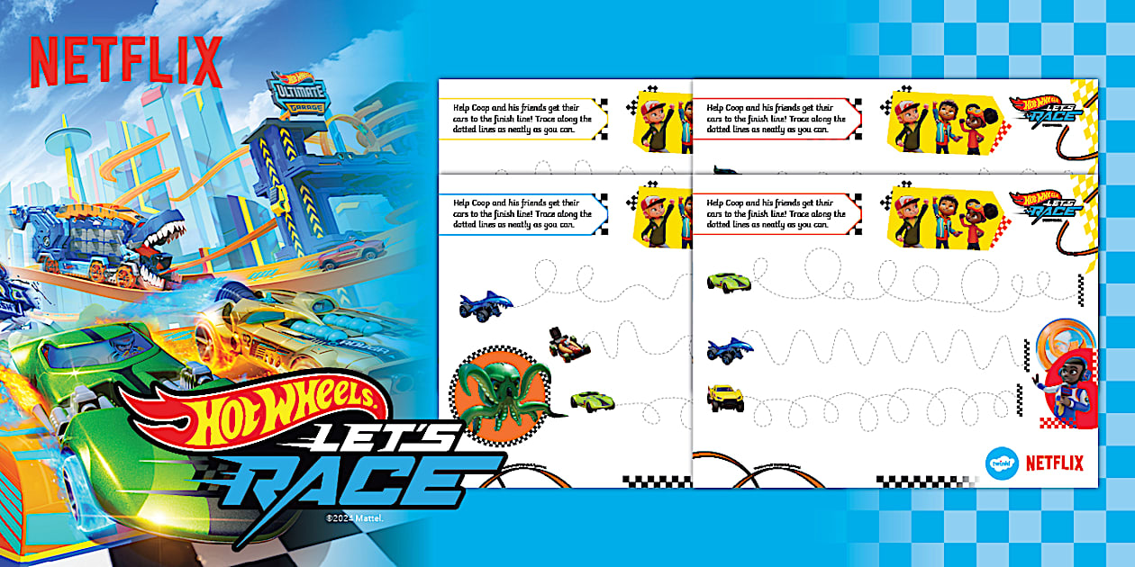 Hot Wheels: Pencil Control Tracing Activity (teacher made)